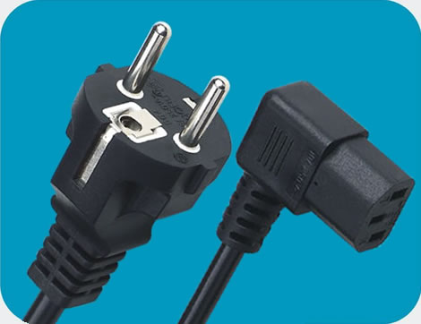韩标电源线直插, 右弯品字尾插头, 韩国KC认证, KSC8305, IEC 60320 C13 - 程邦电子